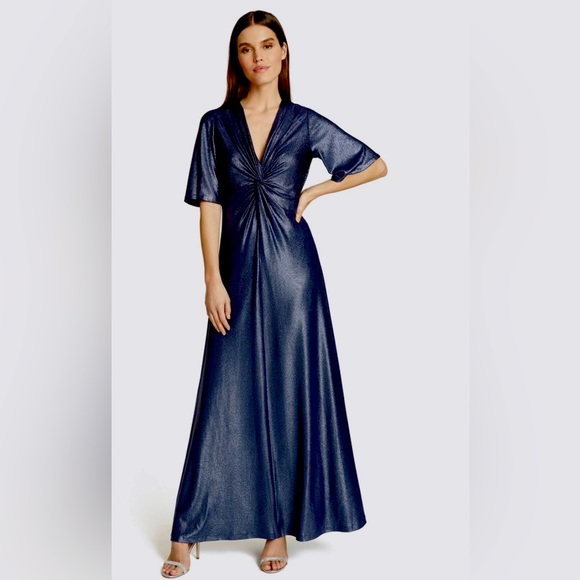 Tahari | Dresses | Tahari Formal Front Twist Sequin Type Material Dress ...